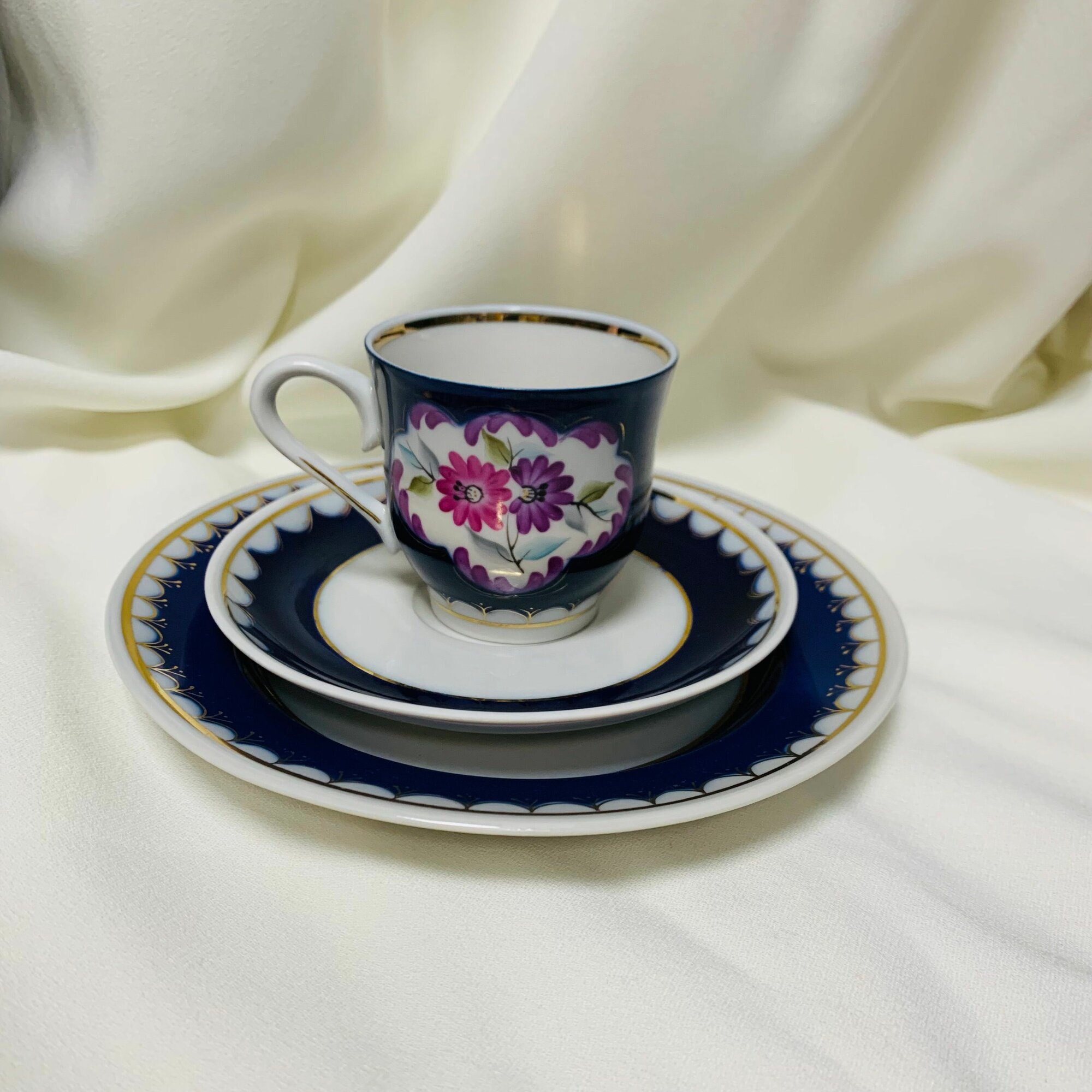 Фарфоровое кофейное трио Богдановичский ФЗ