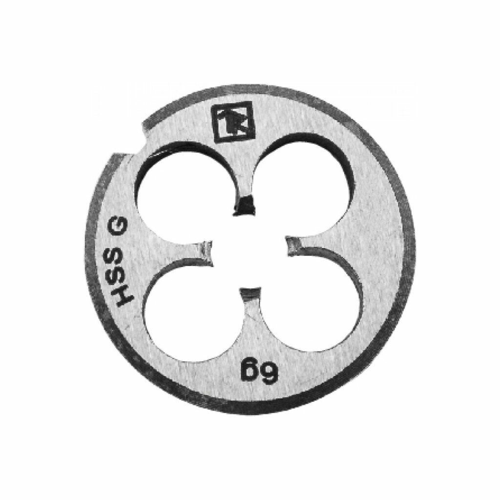 Плашка Thorvik М8, 1,25 мм, круглая ручная, сталь HSS, D-COMBO, 25х9 мм
