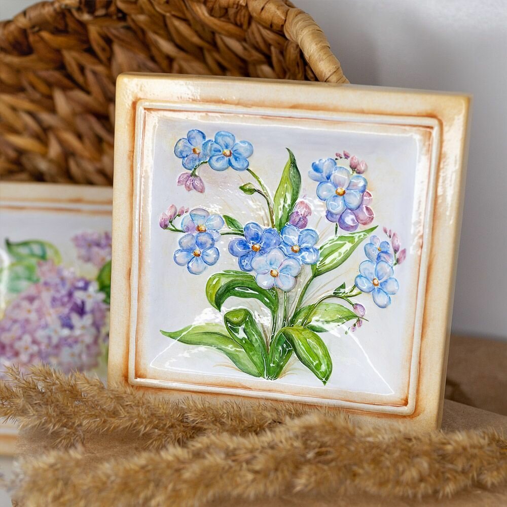 Декоративная плитка Незабудки, керамическая