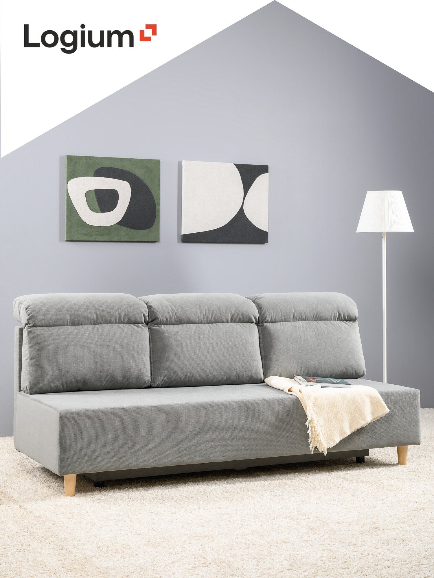 Диван раскладной Нан Арт. Арт. ТД 750/1 Fresh stone (светло-серый)