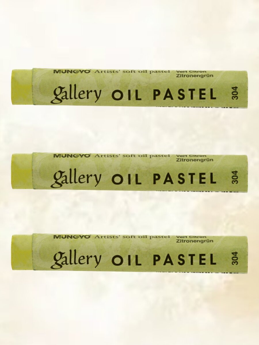 Пастель масляная мягкая профессиональная MUNGYO Gallery Лимонно-Зеленый №304 (3шт)