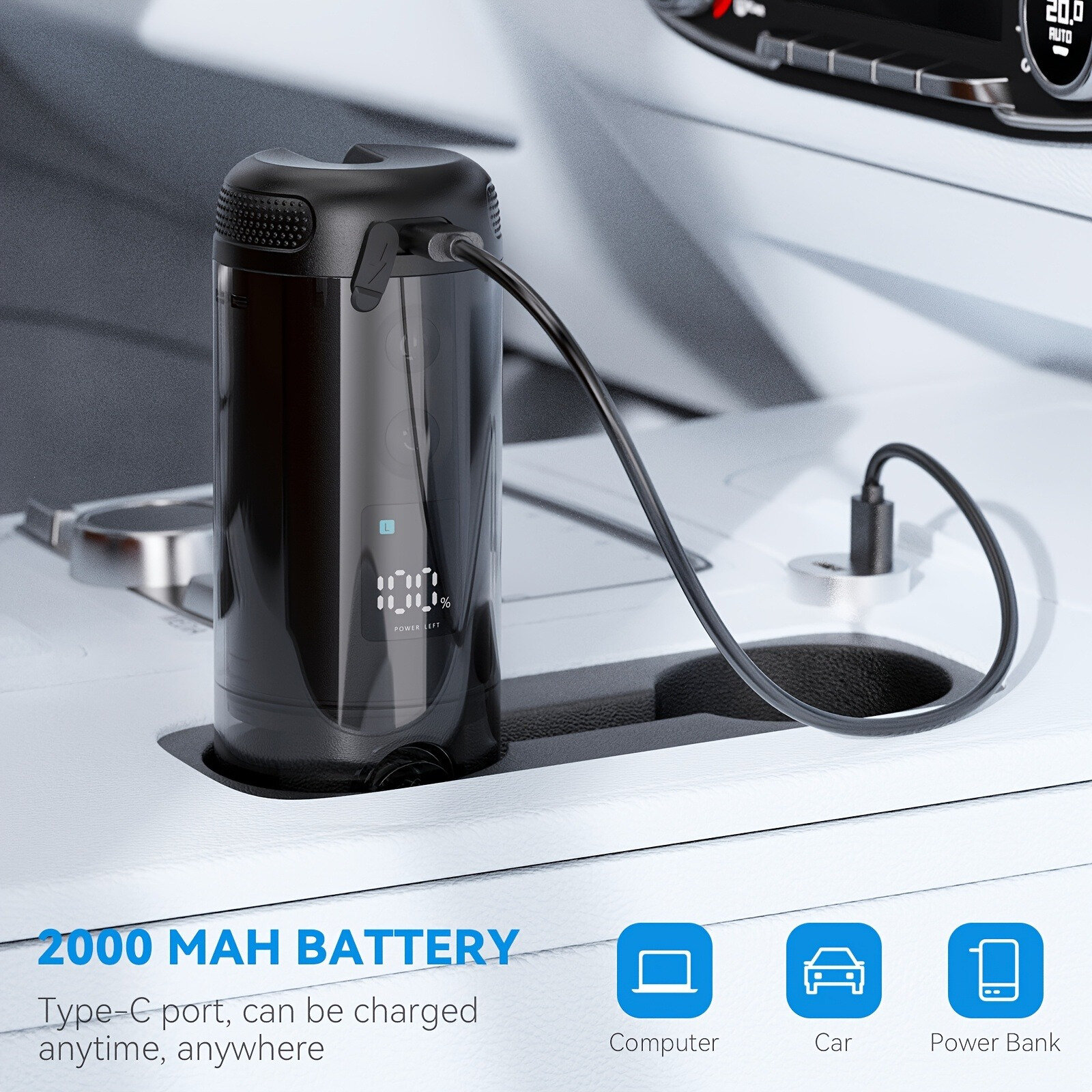 Компактный портативный биде Major 250 мл с 5 режимами, 8 насадками и аккумулятором 2000 мАч для мужчин и женщин