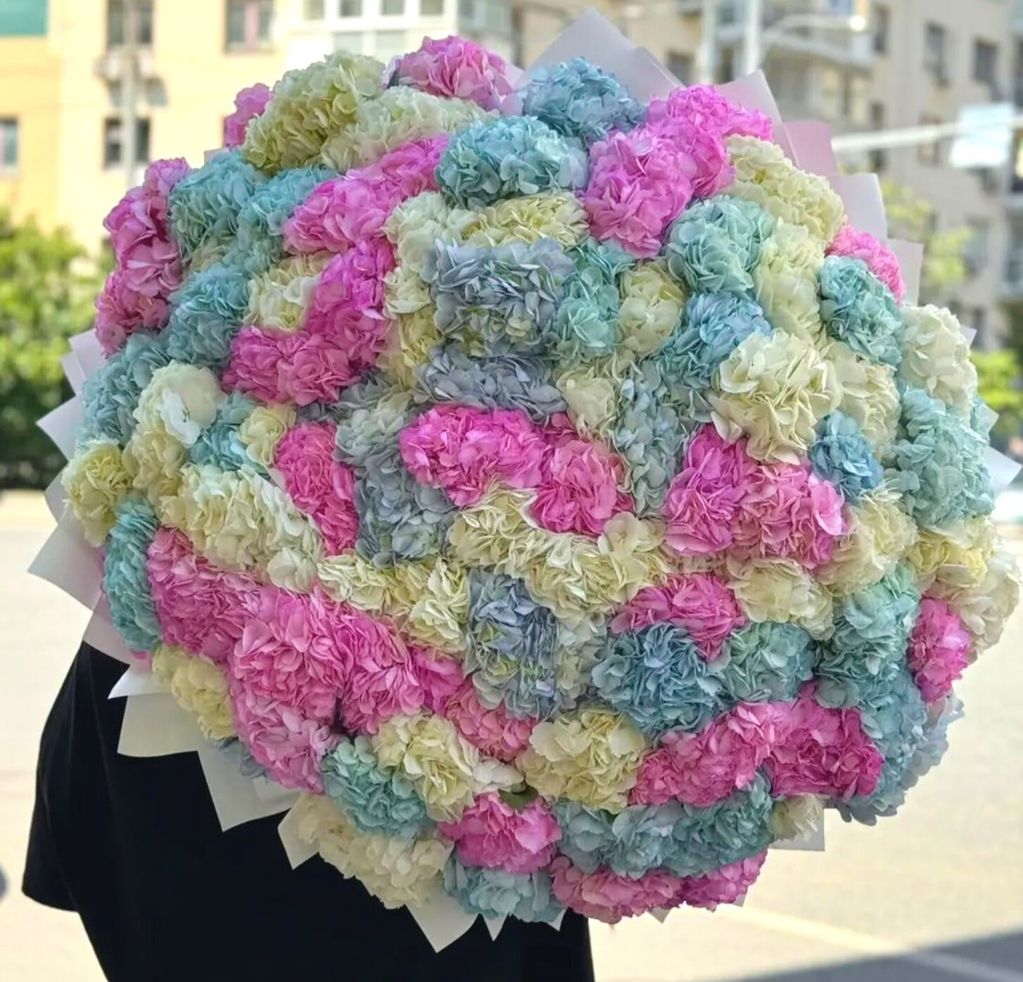 Букет из 101 гортензии Акварель