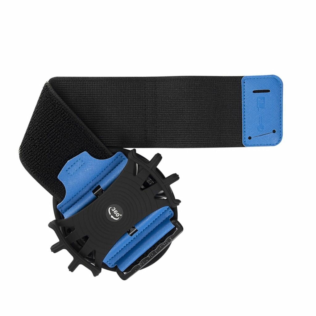 Съемный 360-градусный поворотный спортивный ремешок для телефона из ледяного шелка - синий