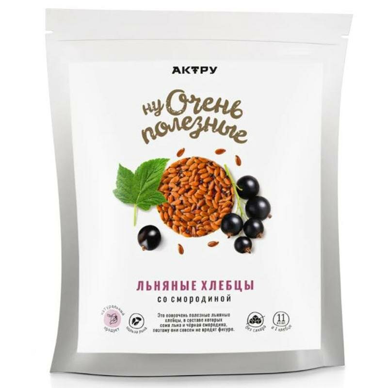 Хлебцы льняные с черной смородиной "Полезный перекус", 80 г