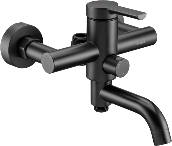 Смеситель для ванны с душем Swedbe Diana 1035B черный матовый