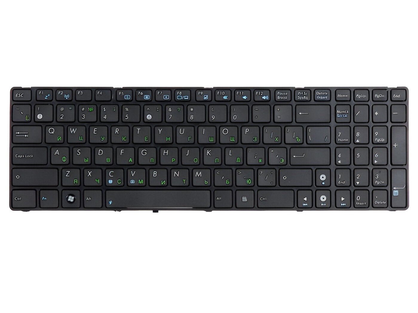 Клавиатура для Asus N53 N52 N50 N60 N61 K52 K53 G53 G72 G73 A52 c рамкой p/n: KJ3, NSK-UGC0R