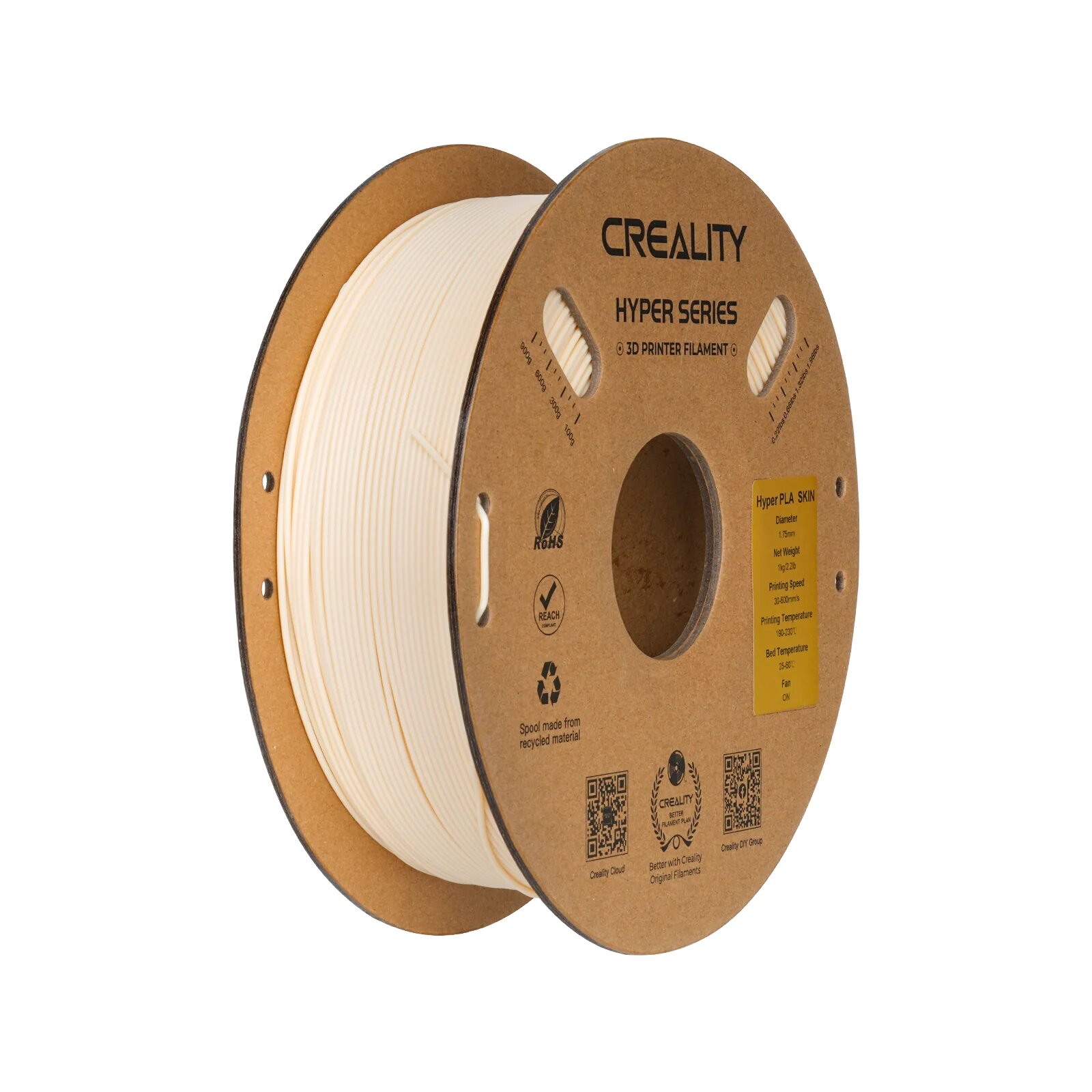 Филамент Creality Hyper Series PLA 1.75 мм, 1 кг, для 3D-принтера, точность ±0.02 мм, телесный