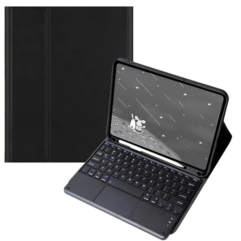 Кожаный чехол с Bluetooth-клавиатурой qukam для Samsung Galaxy Tab A9 Plus Korean keyboard, Set 2
