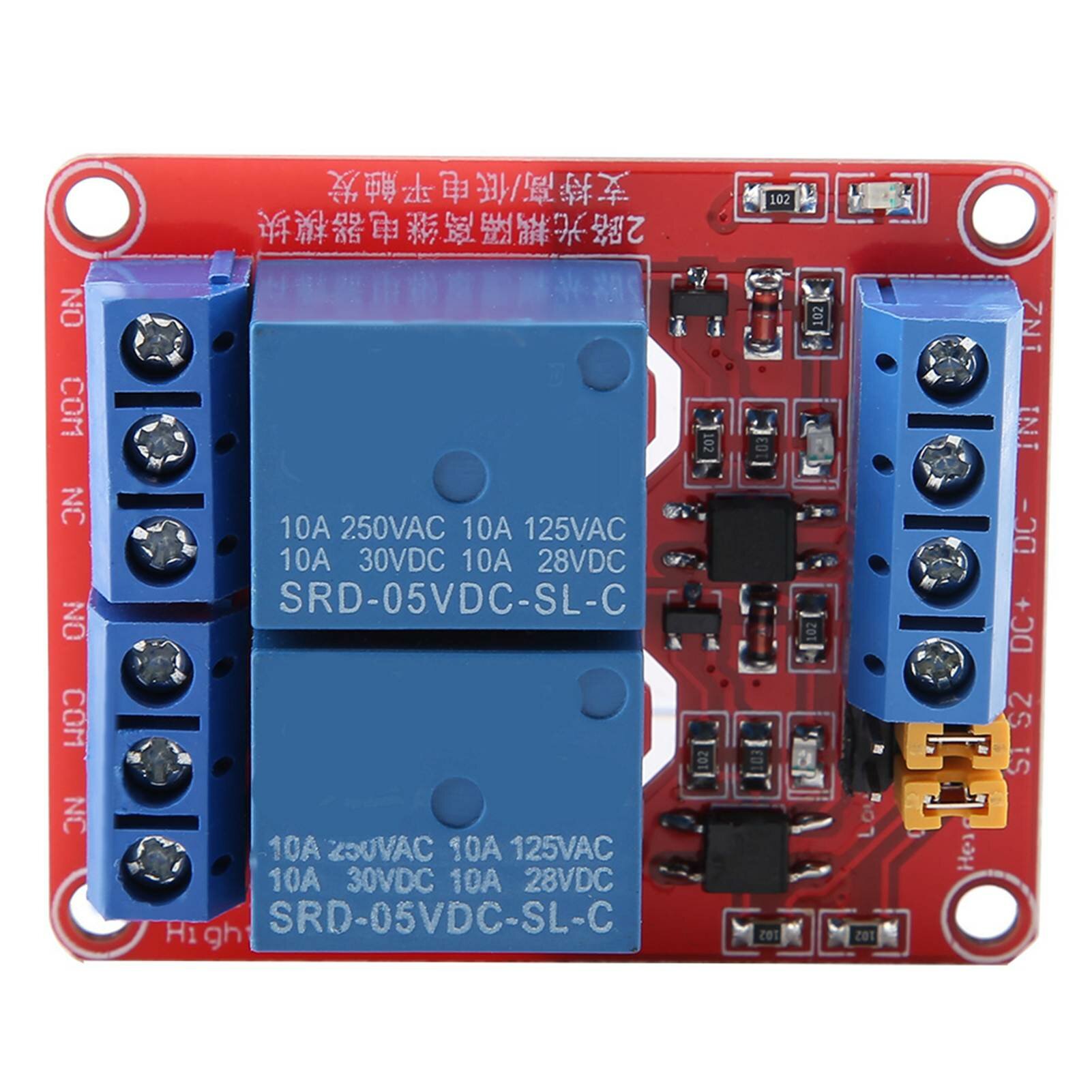 2 -канальный модуль ретрансляции с выделением Optocoupler Высокий и низкий уровень триггера (5V)