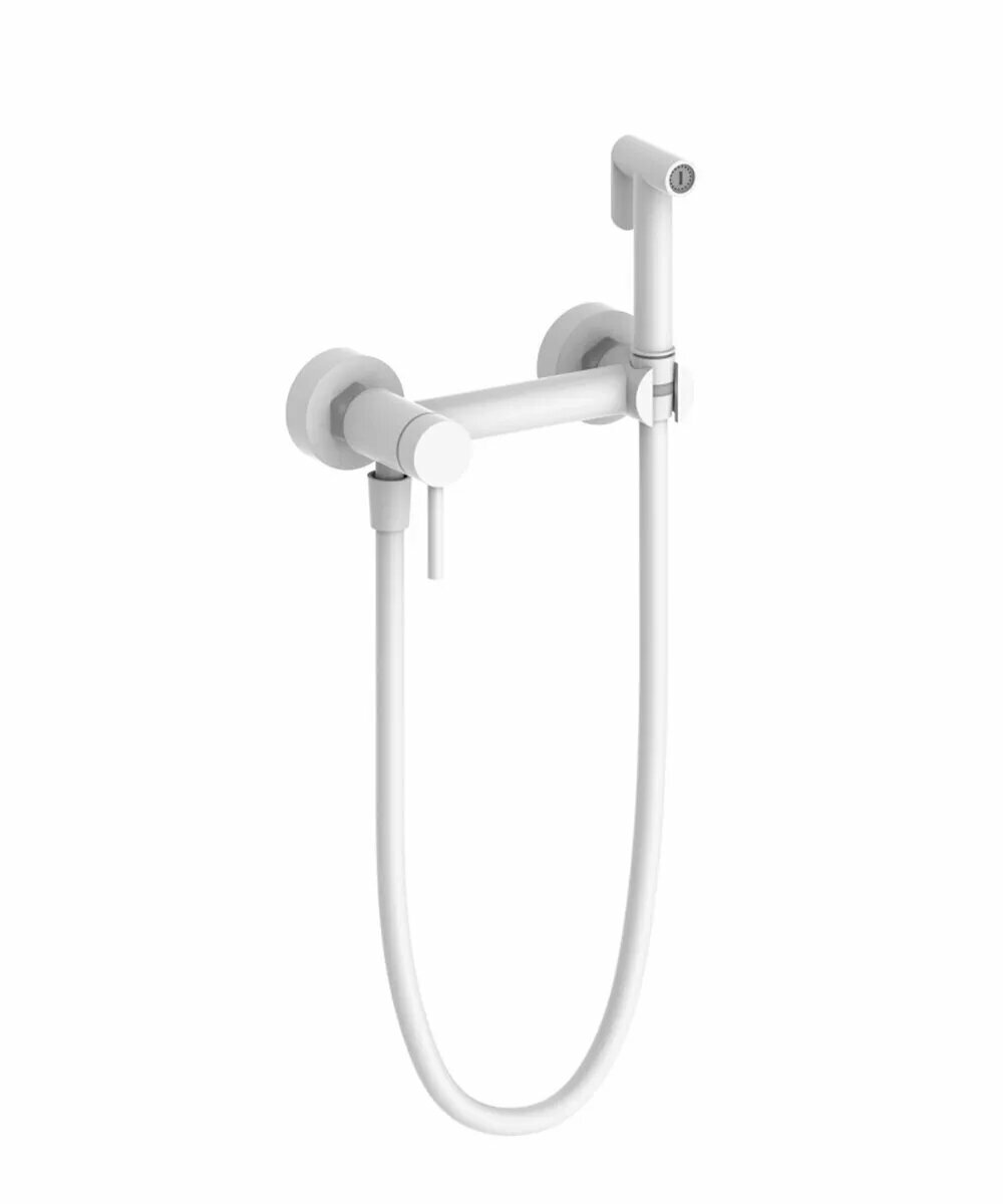 Смеситель настенный Vieir с гигиеническим душем из латуни V462552-F белый