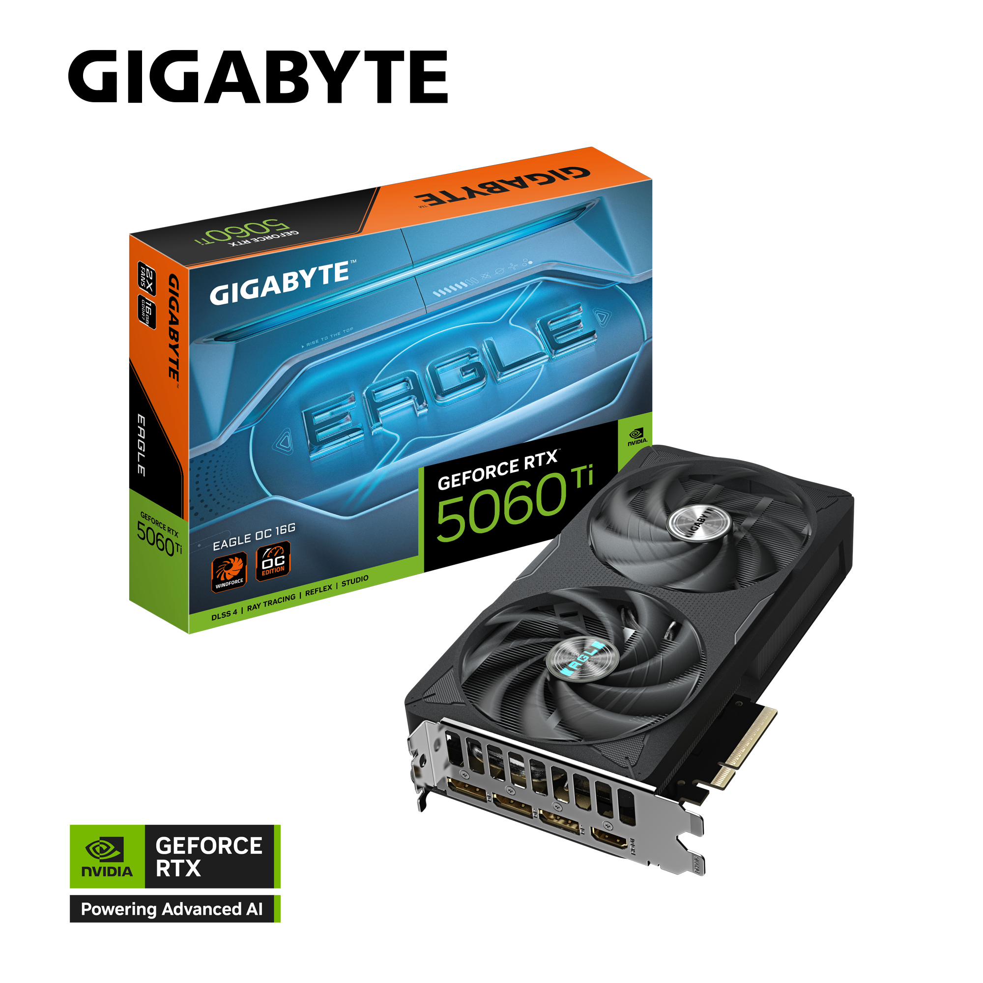 Видеокарта GIGABYTE GeForce RTX 5060 Ti EAGLE OC 16GB (GV-N506TEAGLE OC-16GD)