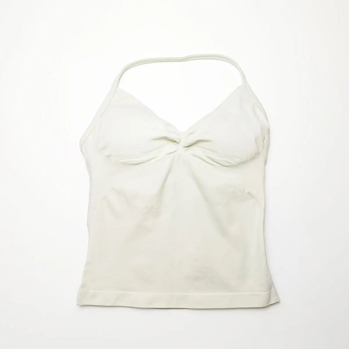 NCLAGEN Женский длинный топ для йоги из нейлона Белый, М, Feather beige