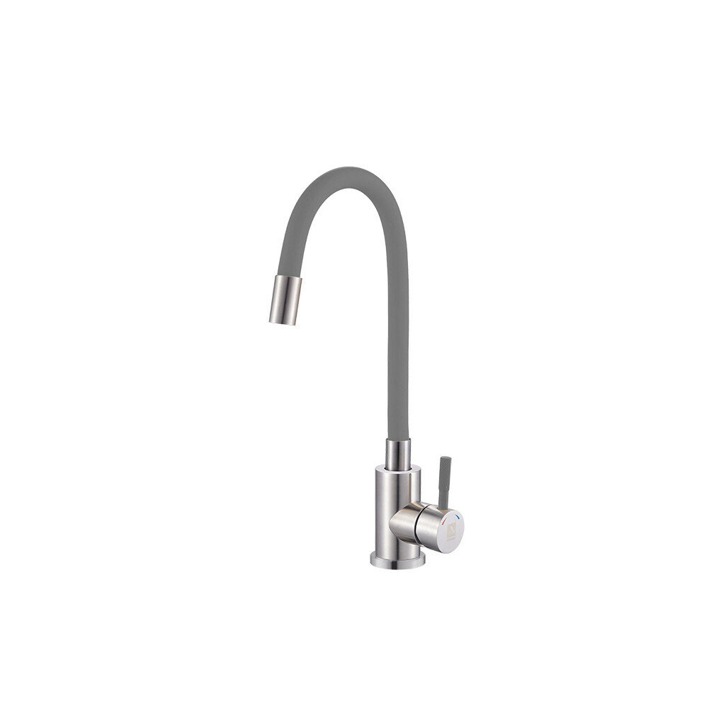 Смеситель Argo Solid, для кухни, нержавеющая сталь, гибкий излив, серый