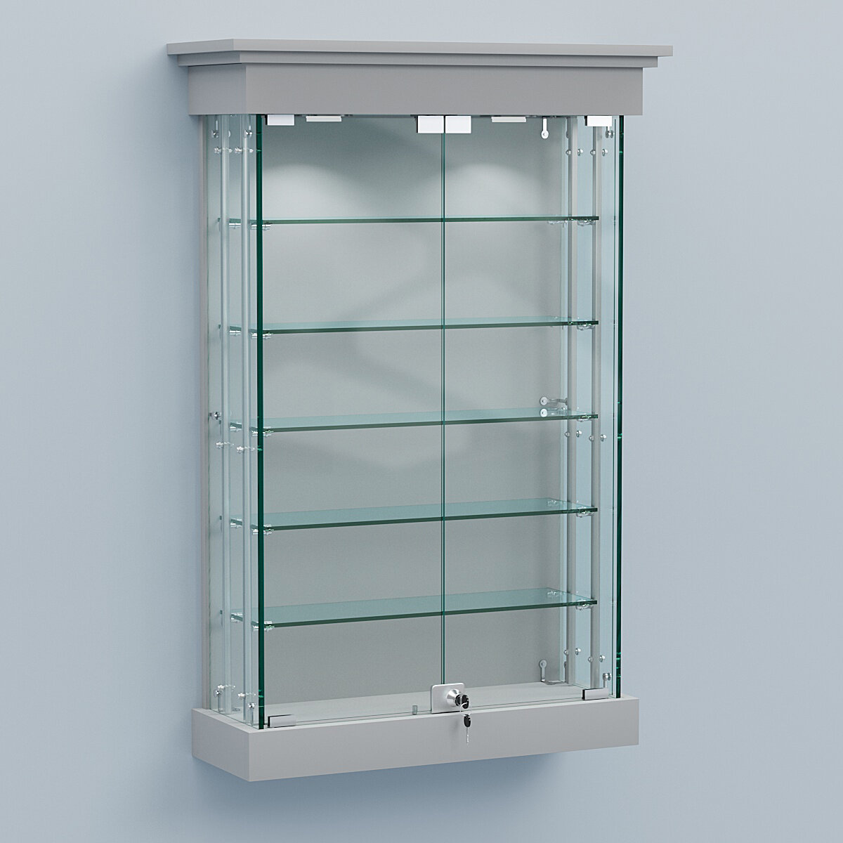 Витрина для музеев "Коллекция" настенная №1-5А-РЕГ, Серый. Производитель товара - компания ТОБ.