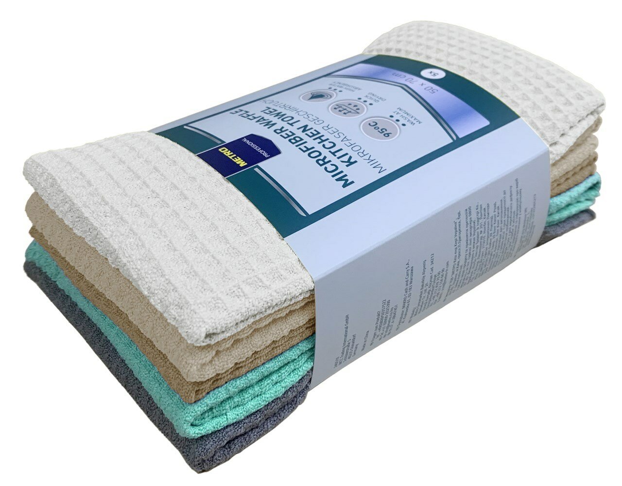 METRO PROFESSIONAL Набор полотенец для кухни набор 2 вафельные 50 x 70см, 5шт