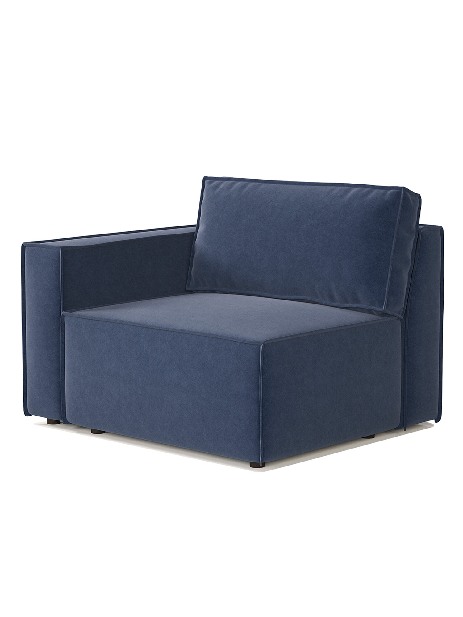 Диван модульный Шарм-Дизайн Шарм 25 Модуль-3, левый, велюр Ультра миднайт, 116х95х70 см