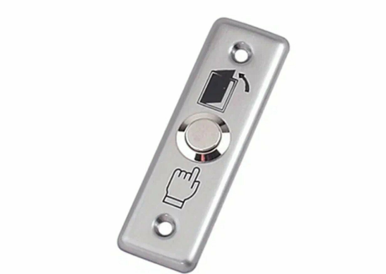 Кнопка выхода врезная ЛКД-КВ-11-12 металлическая, НР контакты (металлик)