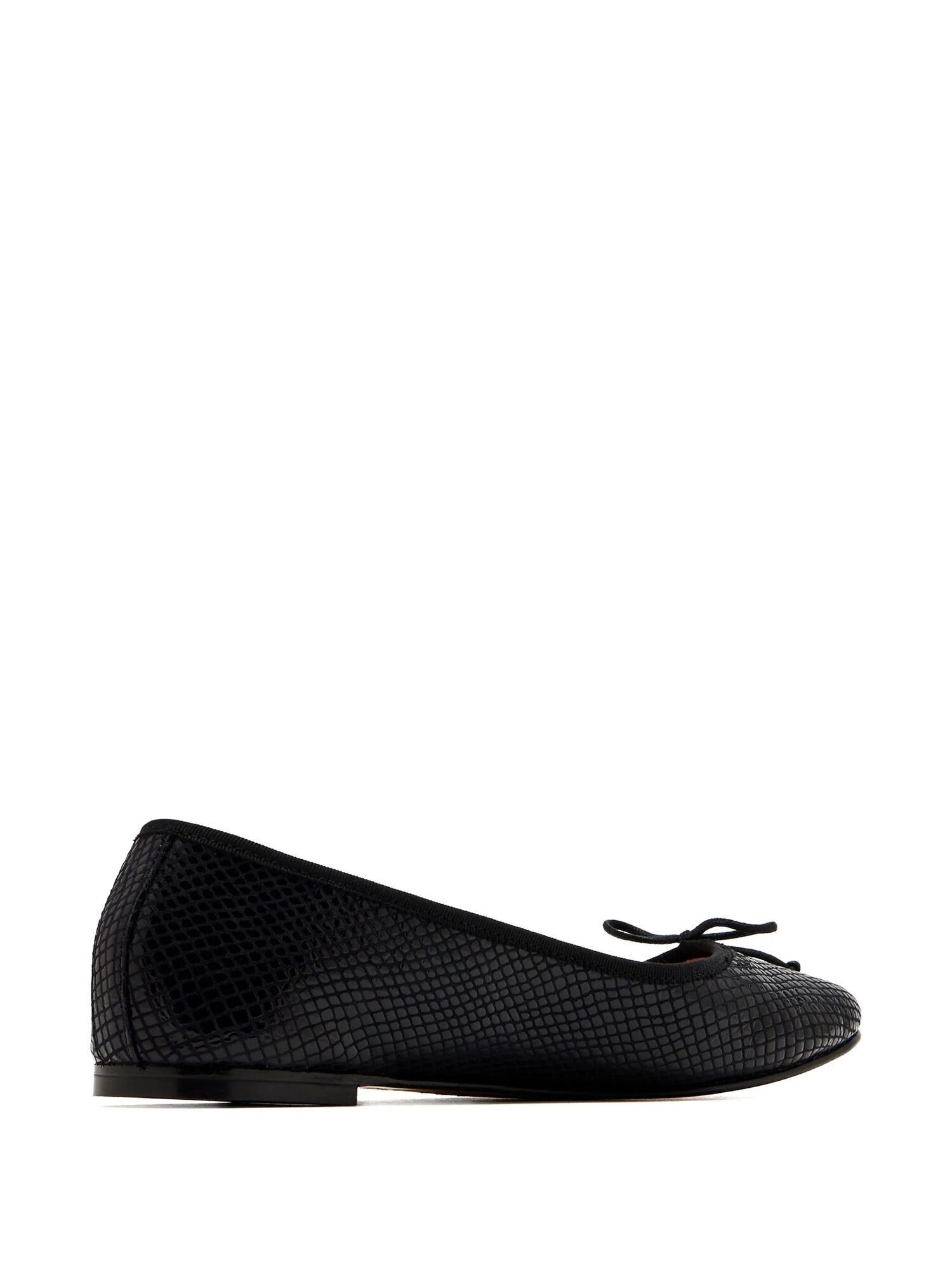 Балетки HOUSE OF BALLERINAS Snakeskin-bow ballet flats, размер 36, черный — фото 1