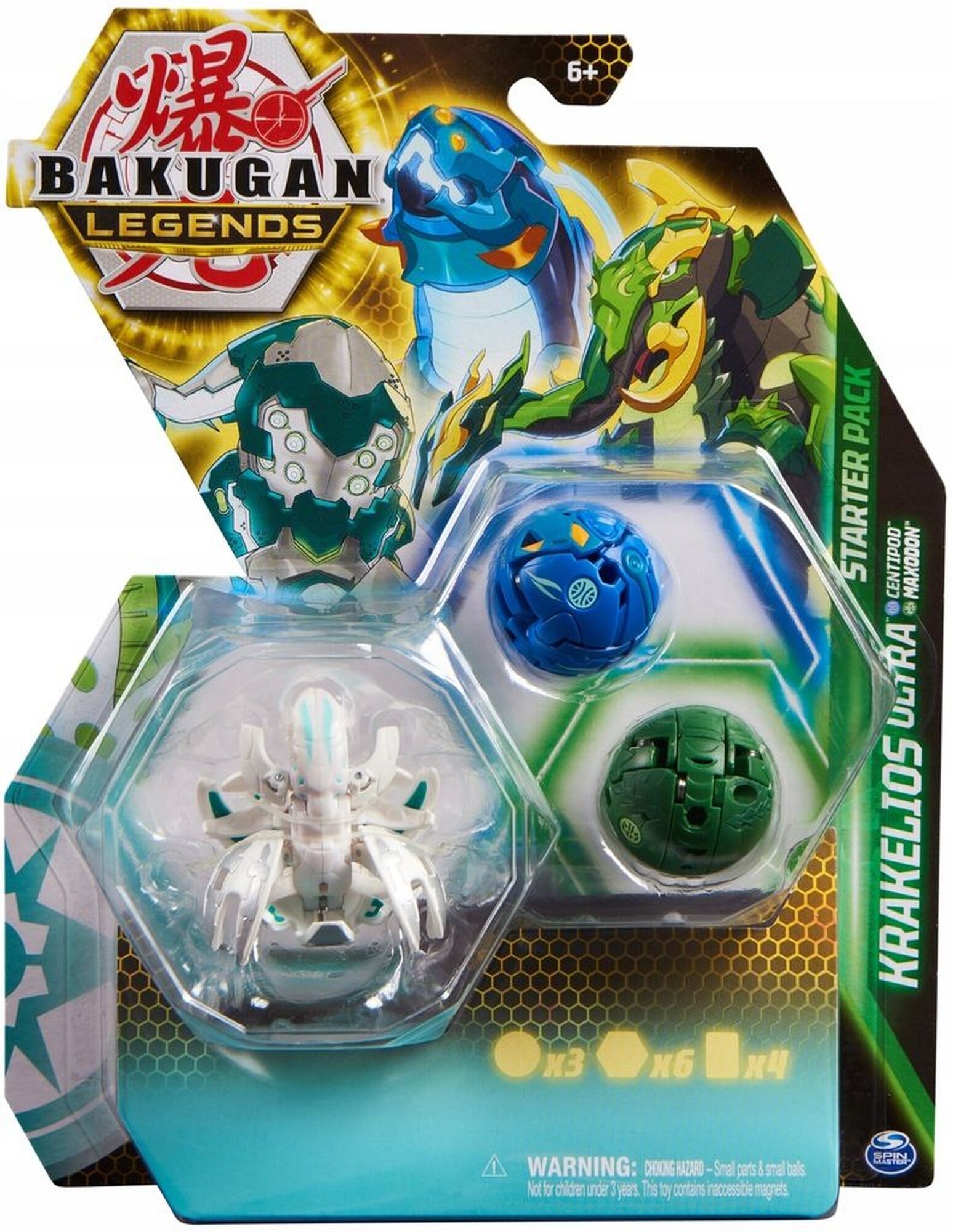 Фигурка Bakugan Legends Krakelios Ultra - Стартовый набор 3 фигурки + карты - Бакуган 6066092, 20140289