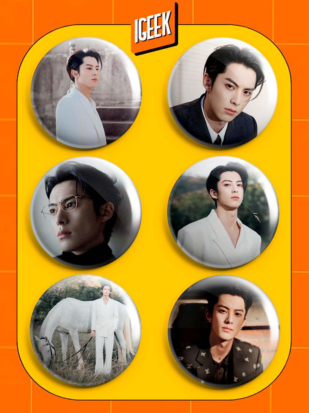 Набор значков Dylan Wang 1 с уникальным дизайном — металл 37 мм для рюкзака и одежды