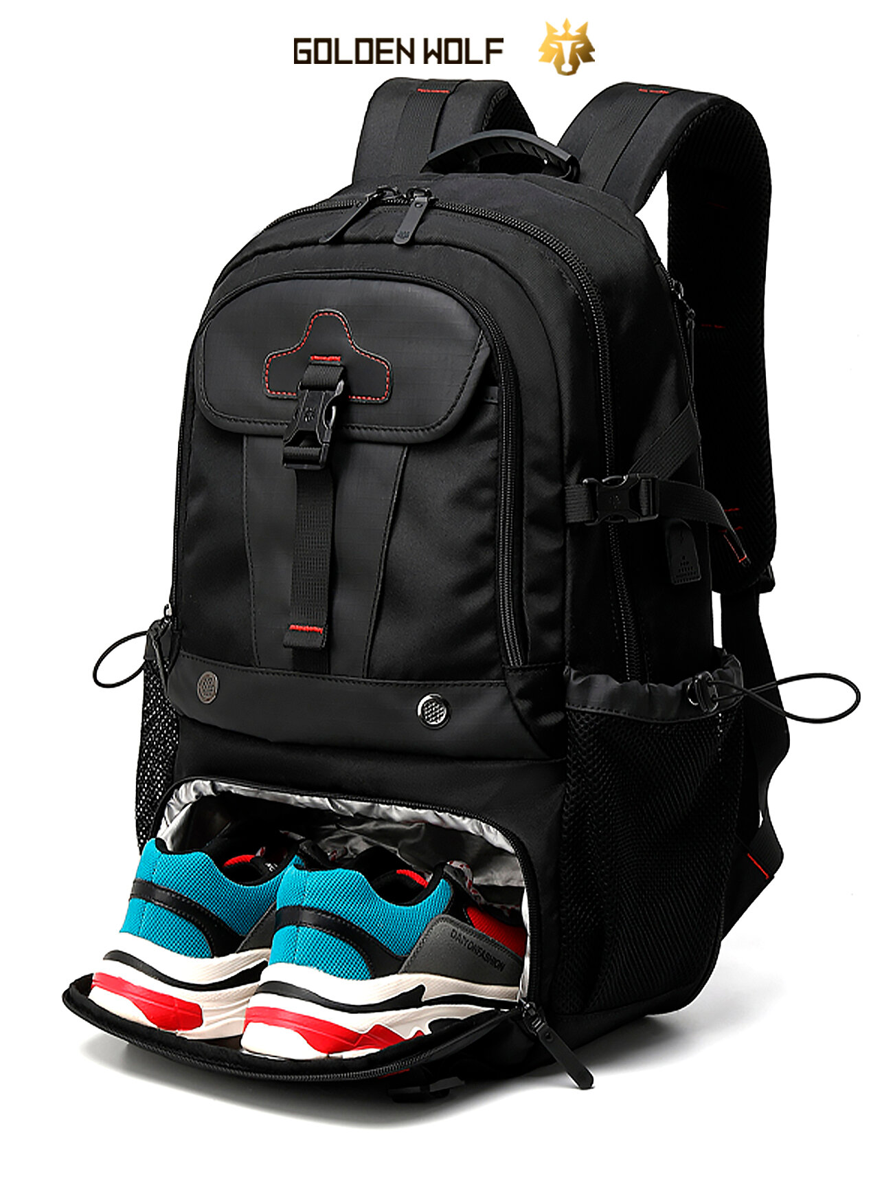 Рюкзак мужской городской с отсеком для обуви, GB00459, объем 33,5 л, для ноутбука 15,6, USB порт, ручная кладь