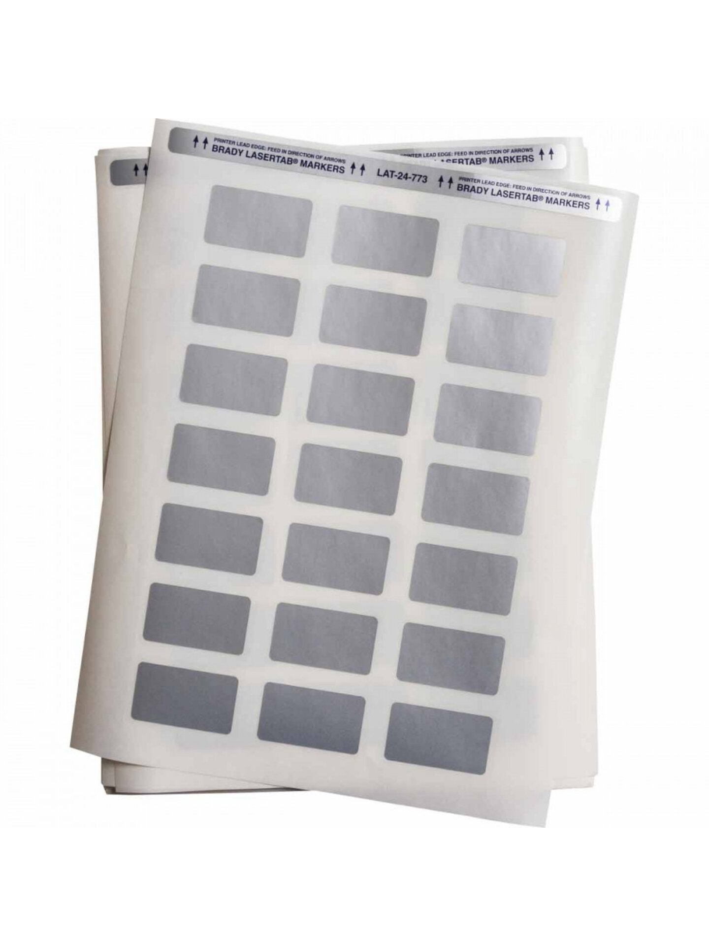 Этикетки Brady LAT-24-773-1 полиэстер B-773B серебристые матовые, 44.45×25.4 мм, 48 листов, 1008 шт.