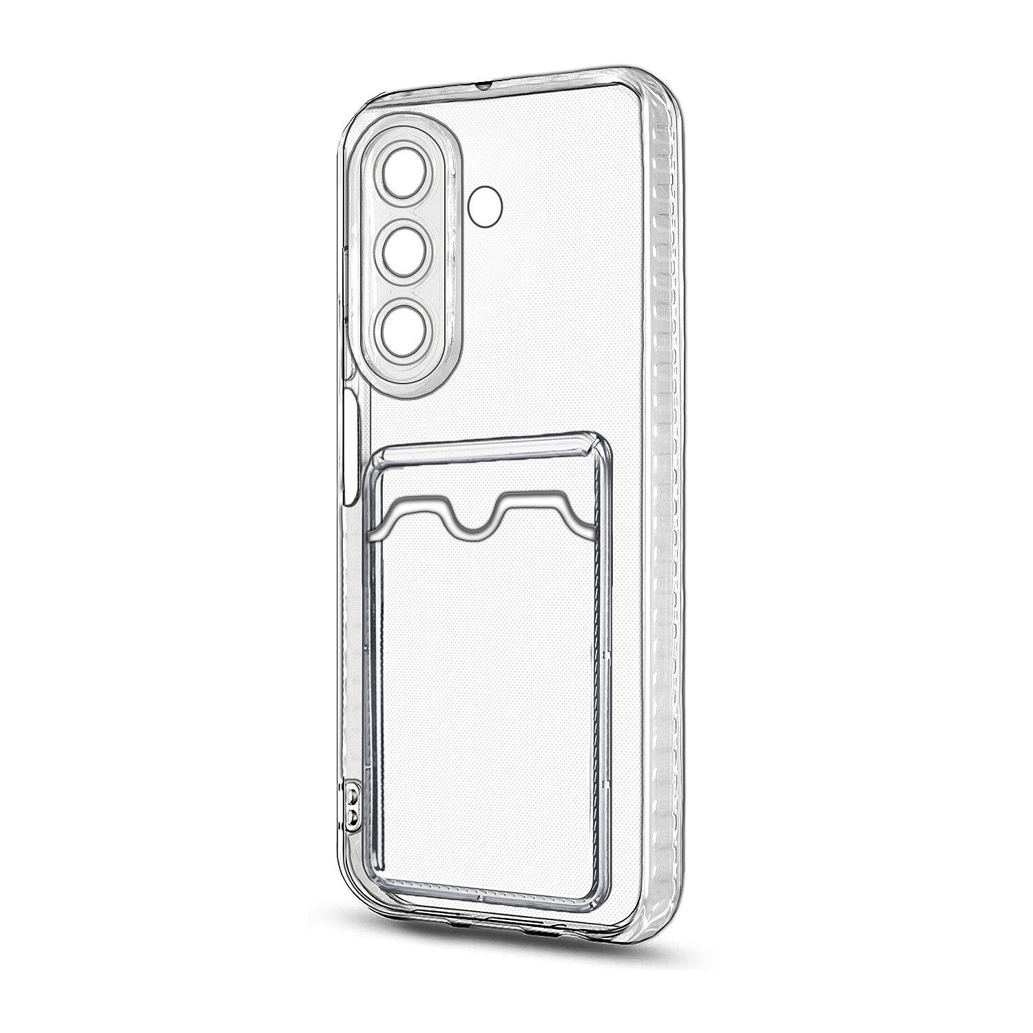 Прозрачный чехол на Samsung Galaxy A26 c карманом для карт, противоударный с защитой камеры