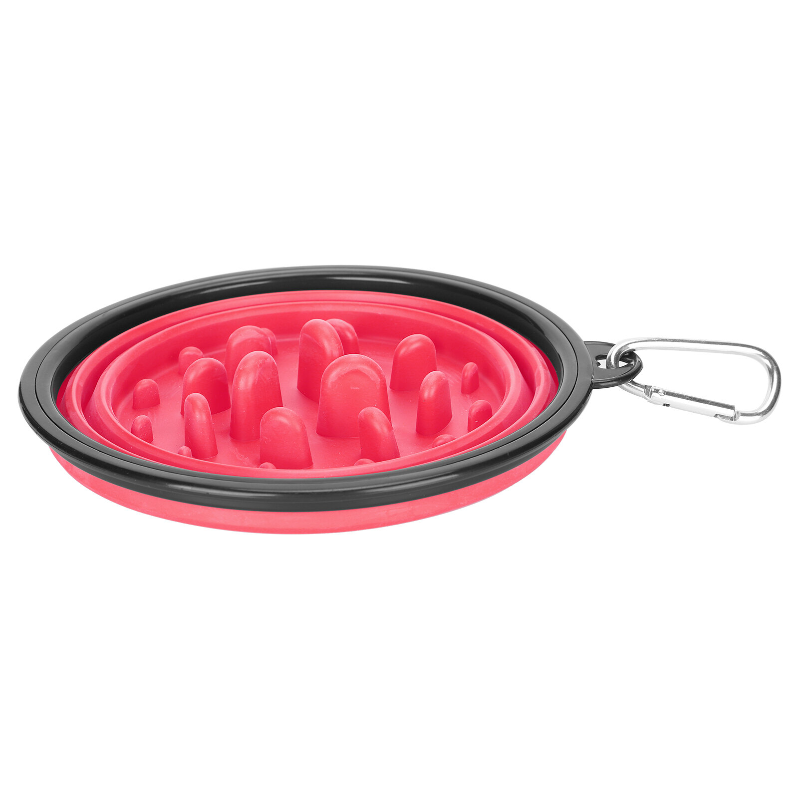 Портативная миска для медленного кормления собак, дорожная миска для маленьких и больших собак, розовая.