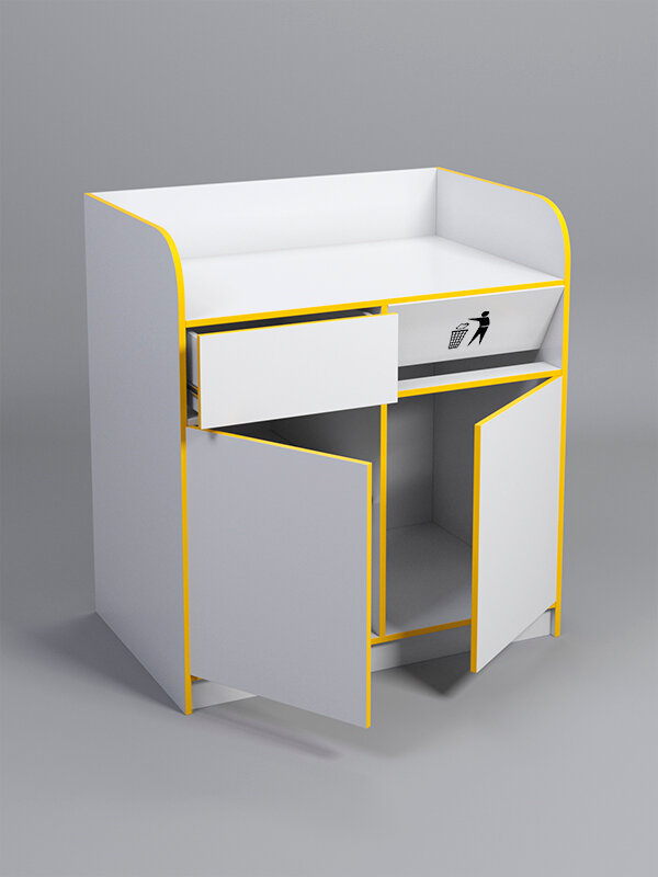 Тумба под кофе-машину или микроволновку, №1 с жёлтой кромкой. Производитель товара - компания Westcom.