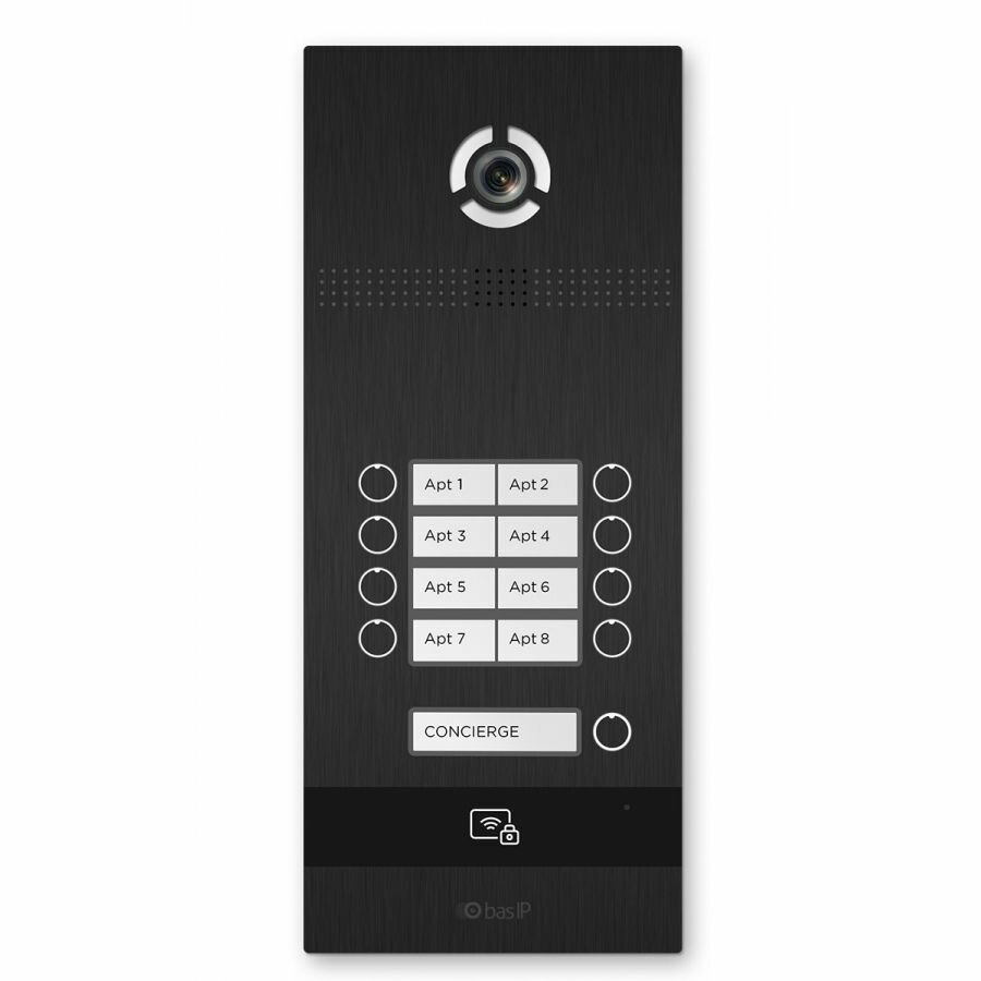 BAS-IP BI-08FB BLACK - вызывная панель на 8 абонентов
