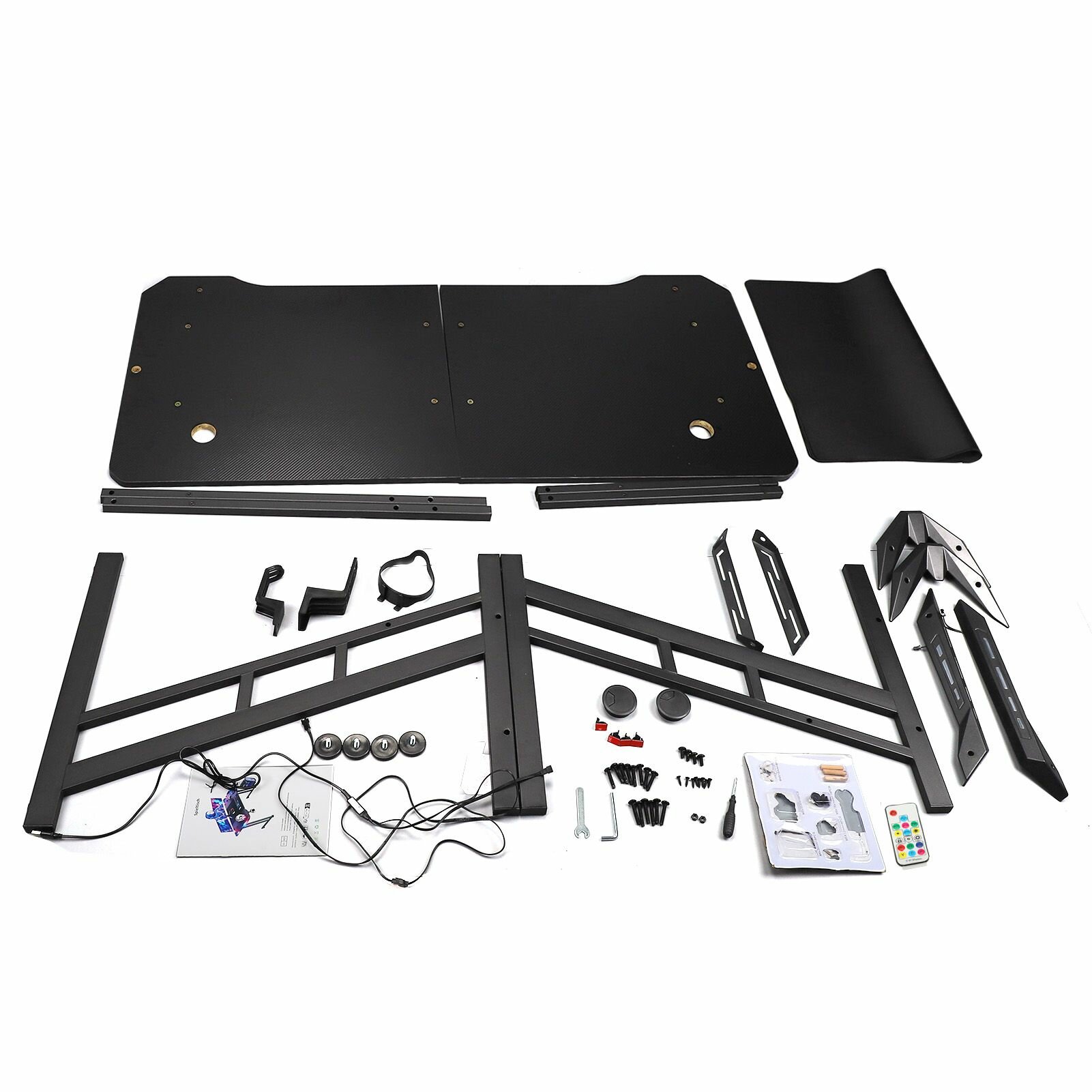 Эргономичный игровой стол со стальными ножками и LED-подсветкой (140x60 см)