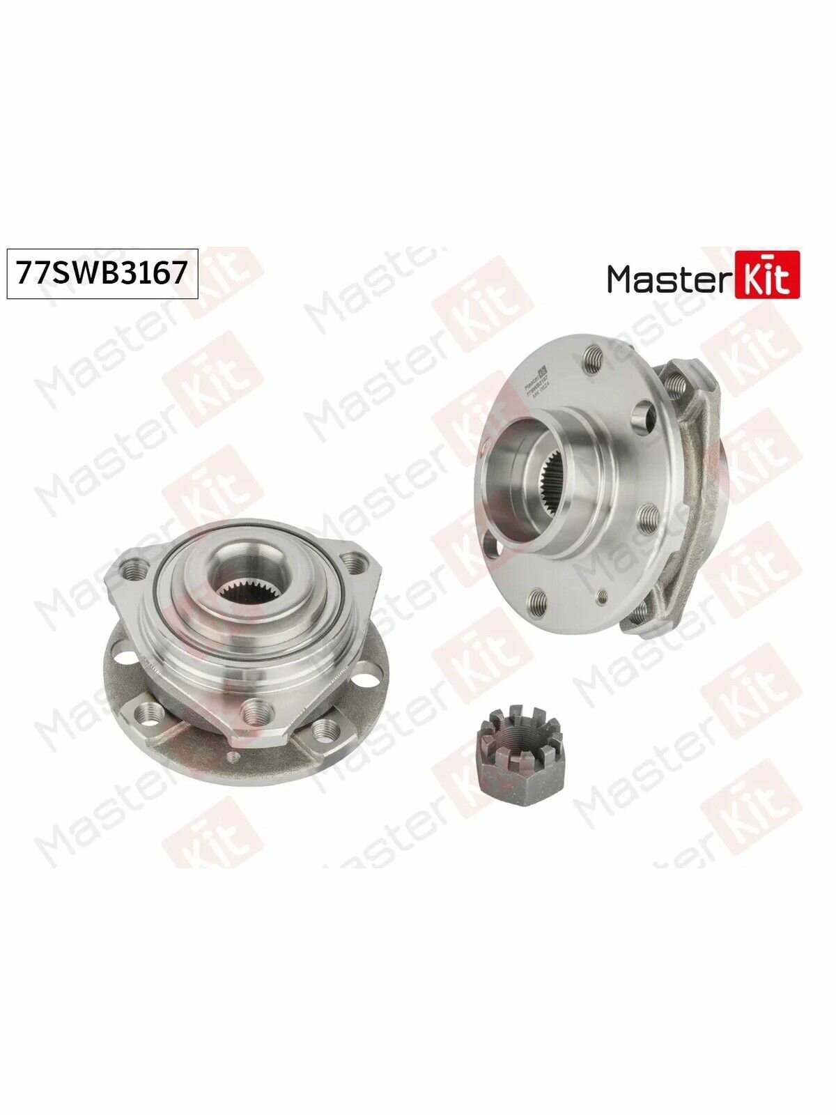 Ступица в сборе с подшипником передняя Opel ASTRA G CLASSIC (T98)/ASTRA G (T98) 1998 - 2009, MASTERKIT 77SWB3167