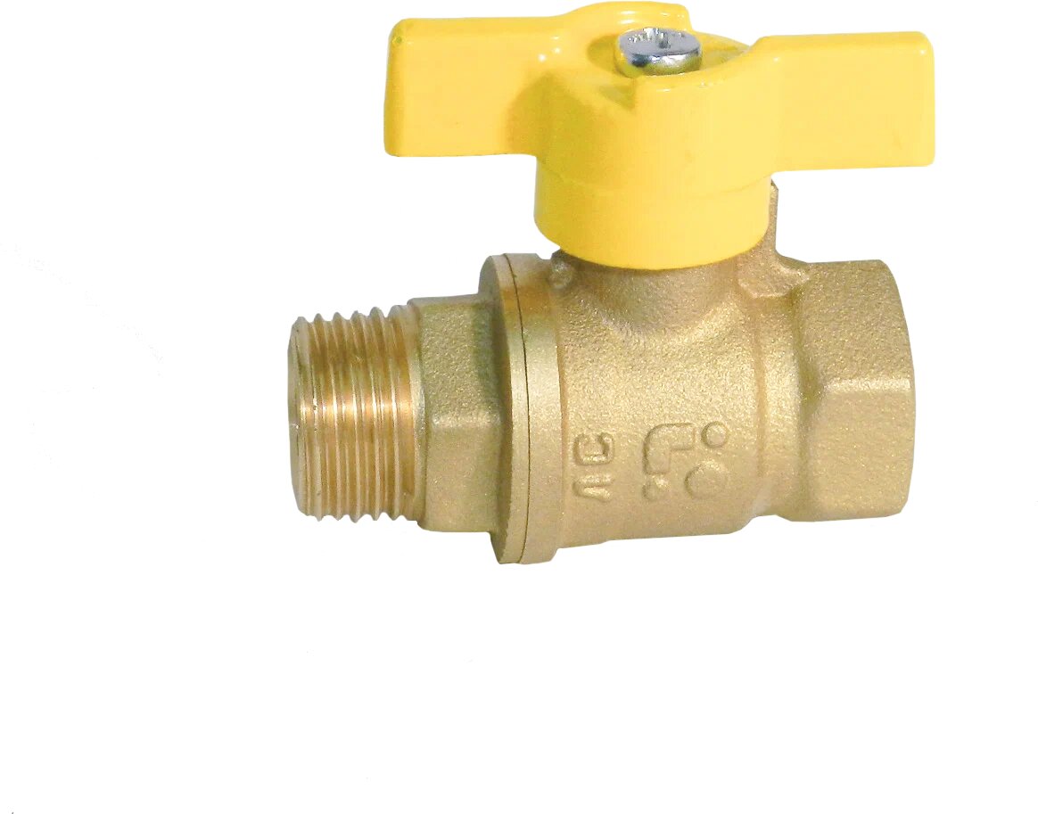 Шаровой кран БАЗ, для газа, латунь, Ду 15, ручка-бабочка, муфтовое присоединение