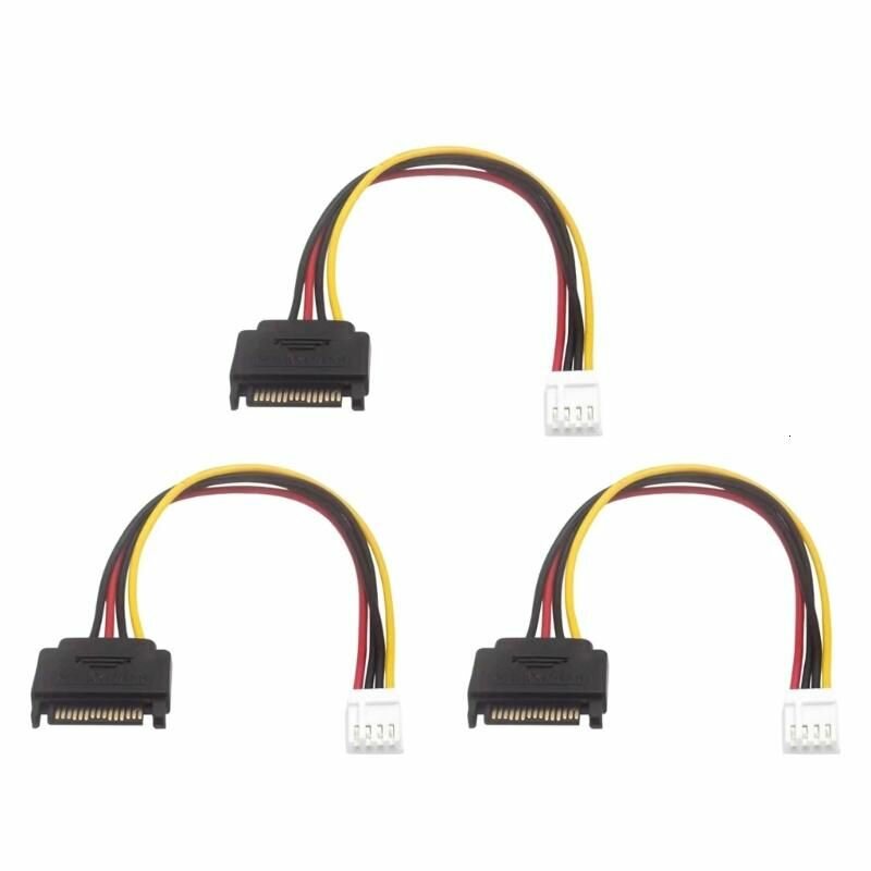 Кабель питания 15Pin Male на 4Pin Female, удлинитель для материнской платы и HDD, - 3