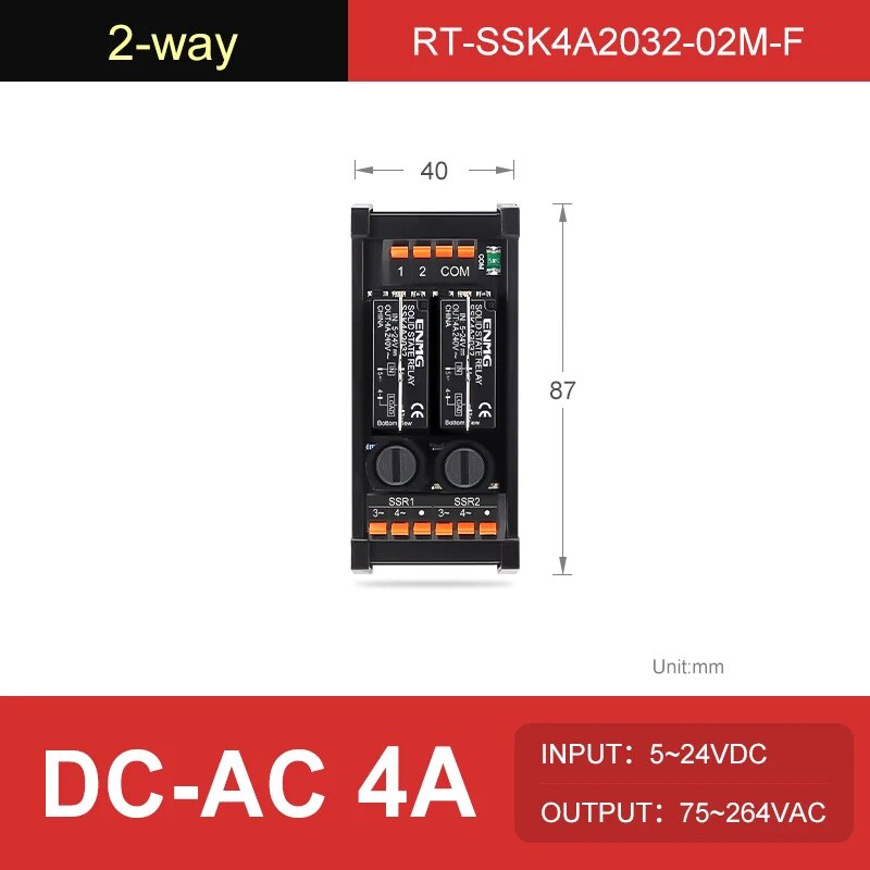 ENMG AC Inline 2 4 6 8 10 12 16-полосный твердотельный релейный модуль RT-SSK Бесконтактный DC PLC Плата усилителя переменного тока 5-24 В Защита предохранителей