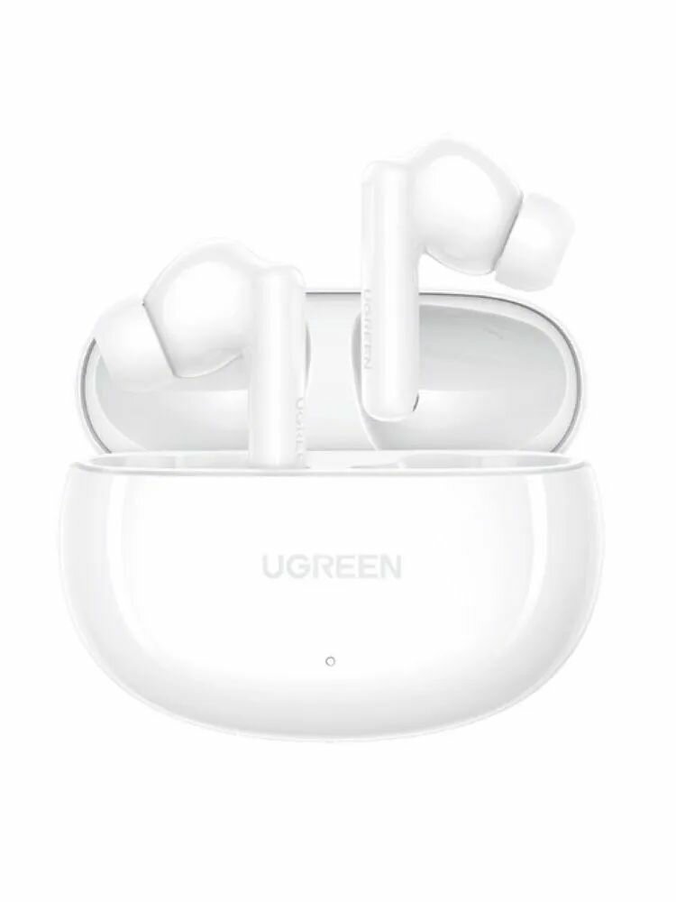 Наушники беспроводные UGREEN WS205 (45585) HiTune T6s Hybrid Active Noise-Cancelling Earbuds. Цвет: белый.