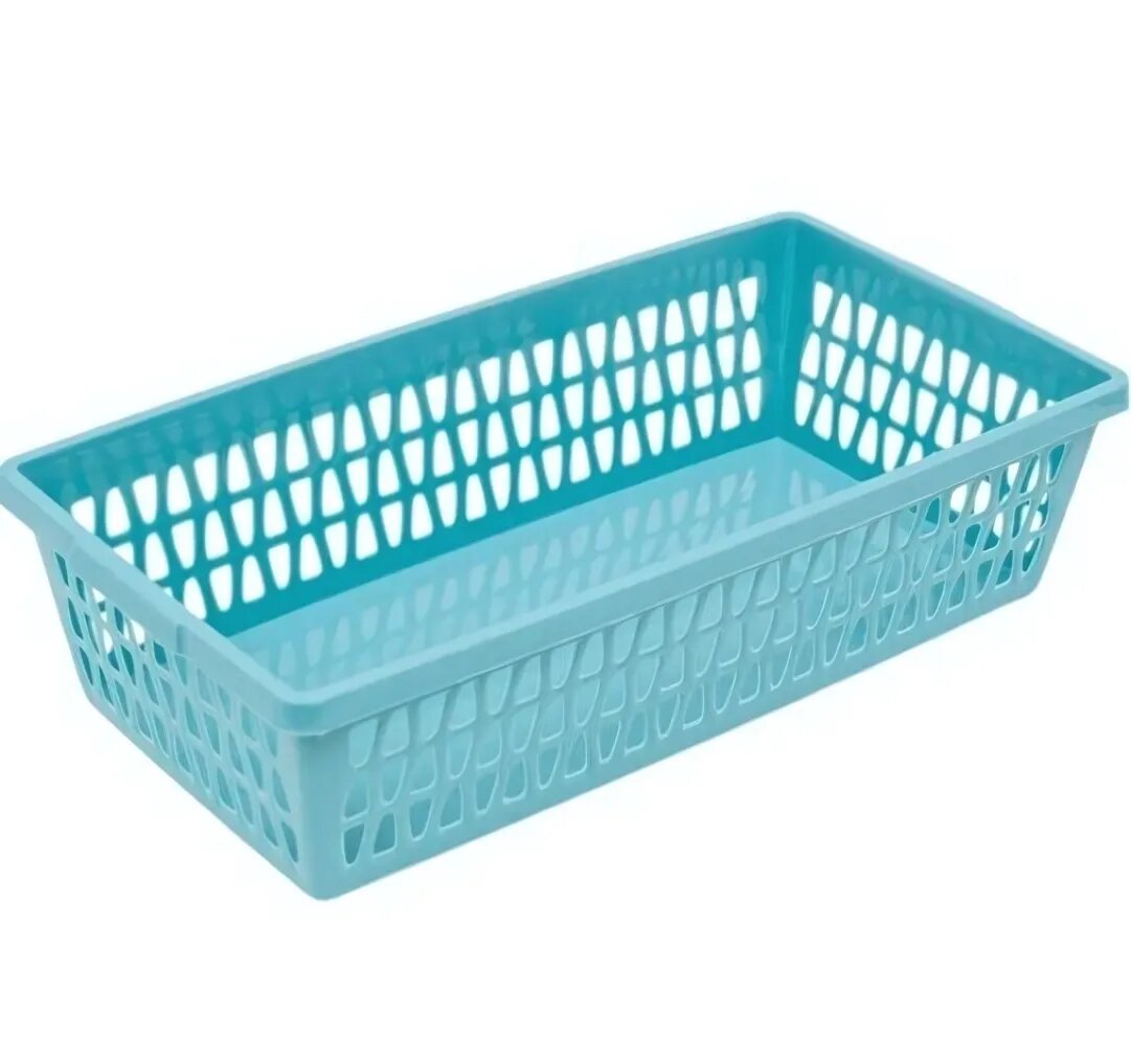 Корзина для хранения «Велетта» с сетчатыми стенками, пластик, цвет бирюзовый, 21*11*5см