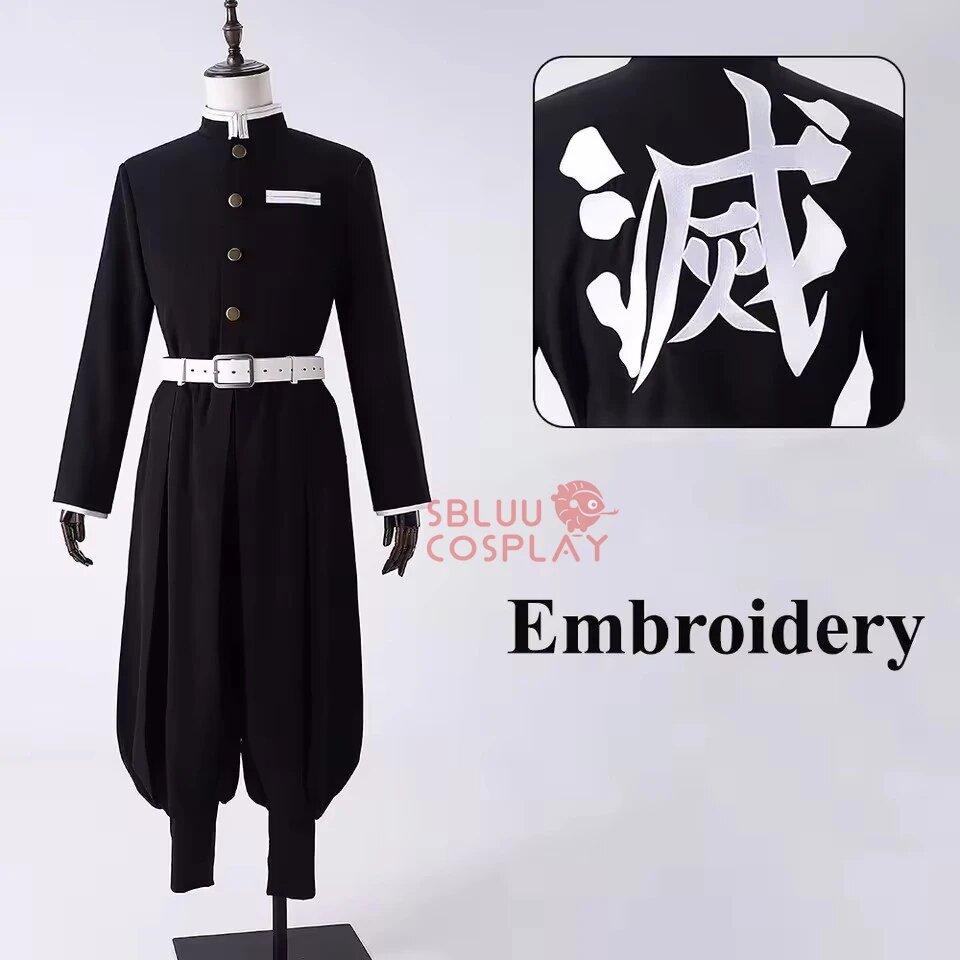 SBluuCosplay Tomioka Giyuu Косплей Костюм Черный, М, Team uniform only
