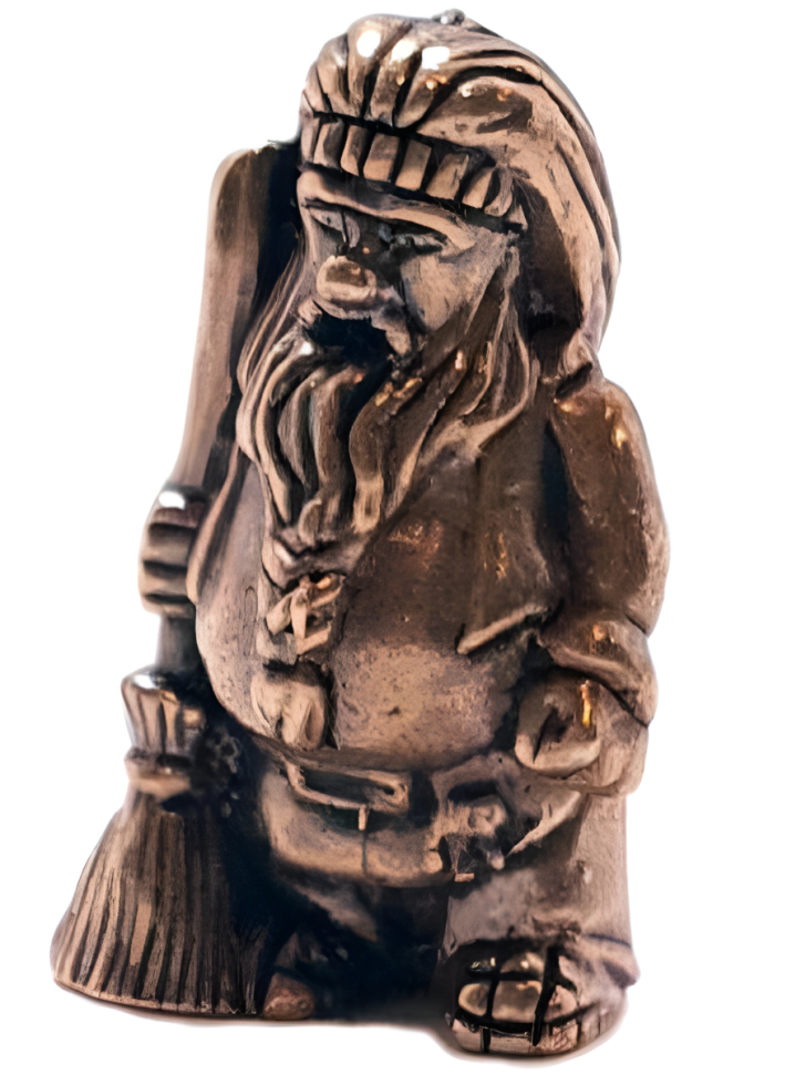 Кошельковый сувенир из латуни "Домовой" на удачу (2 см)