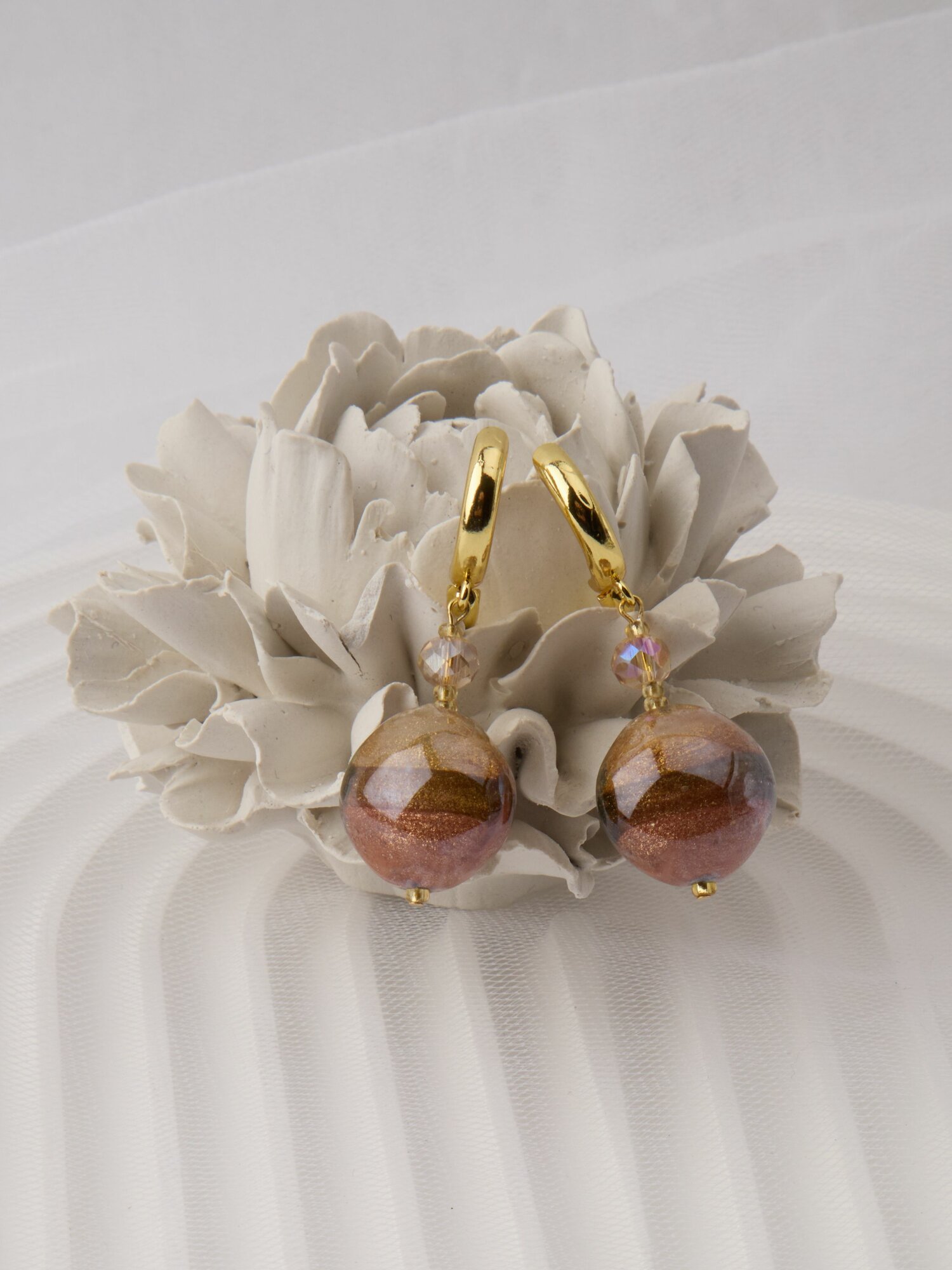 Серьги, стекло, муранское стекло