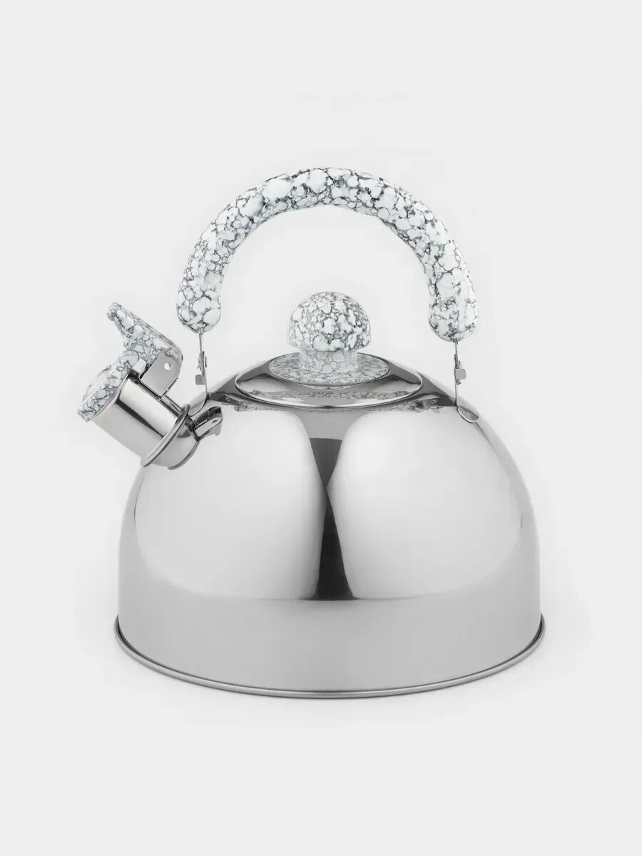 Чайник со свистком для газовой плиты 3 л мраморный