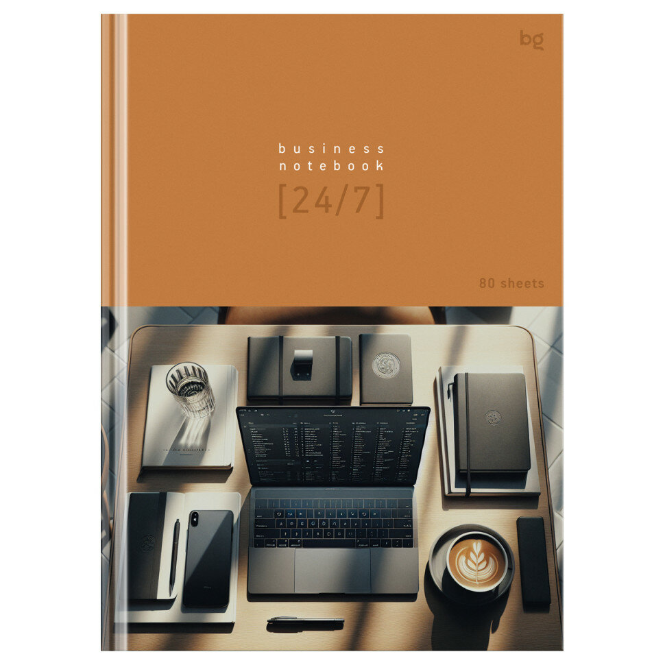 Бизнес-блокнот А4, 80л, BG "Офисный стиль", глянцевая ламинация, 375914