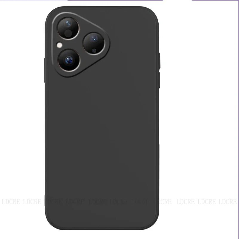 Черный чехол для Huawei Pura 80 из жидкого силикона