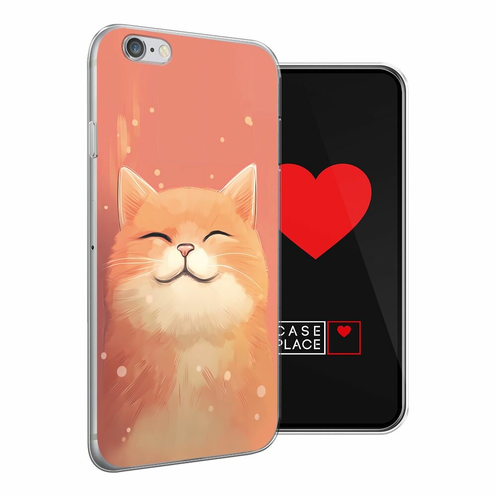 Чехол на Apple iPhone 6 / Айфон 6 с принтом "Довольный рыжий котик" — фото 1