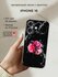 Чехол на Apple iPhone 16 / Айфон 16 с принтом "Букет на черном мраморе"