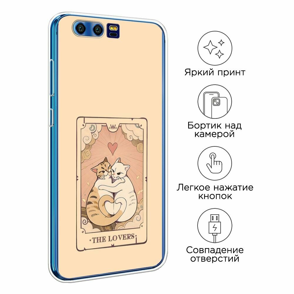 Чехол на Honor 9 / Хонор 9 с принтом "The lovers cats 1 - 14 февраля" — фото 1