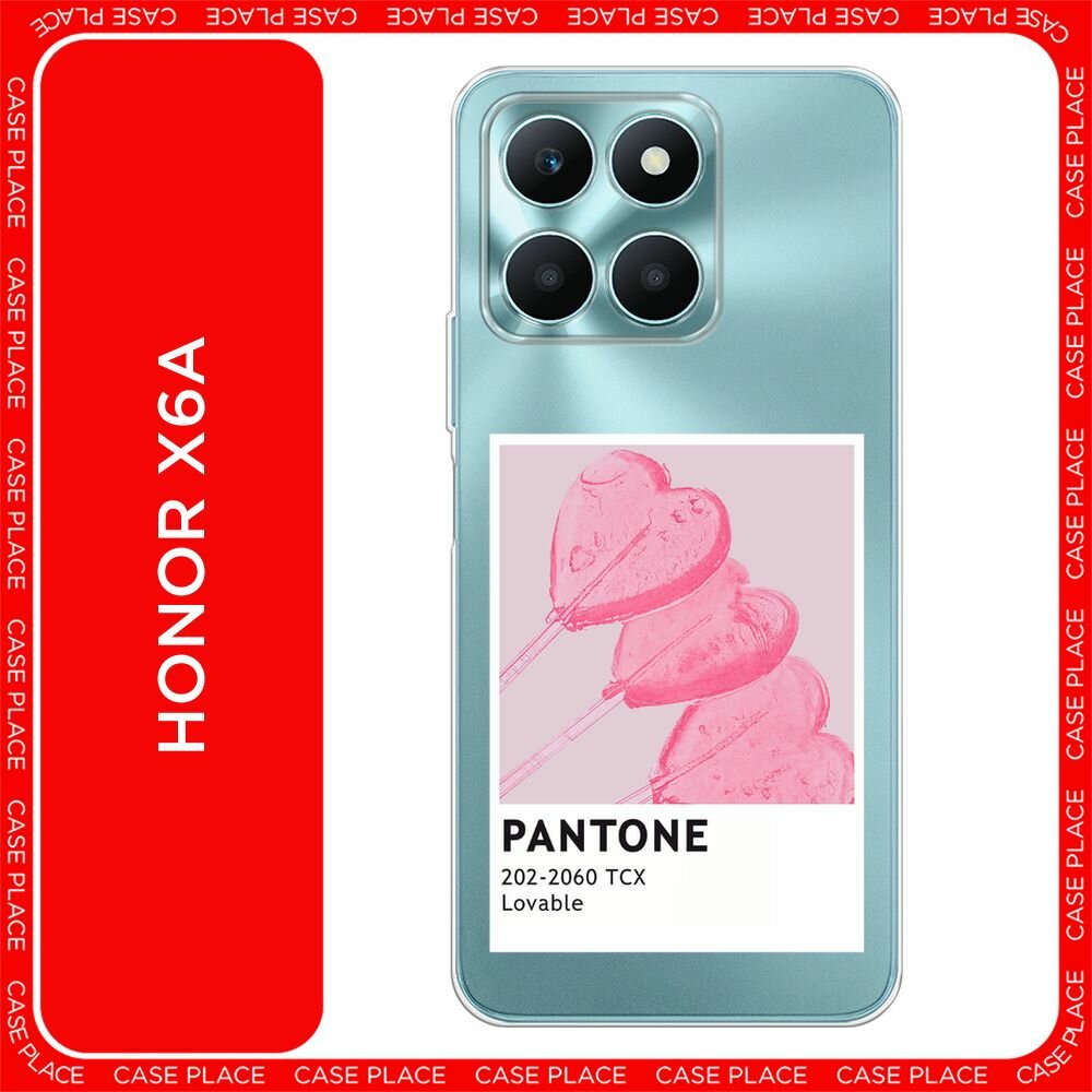Чехол на Honor X6A / Хонор X6A с принтом "Pantone Lovable 2 - 14 февраля", прозрачный