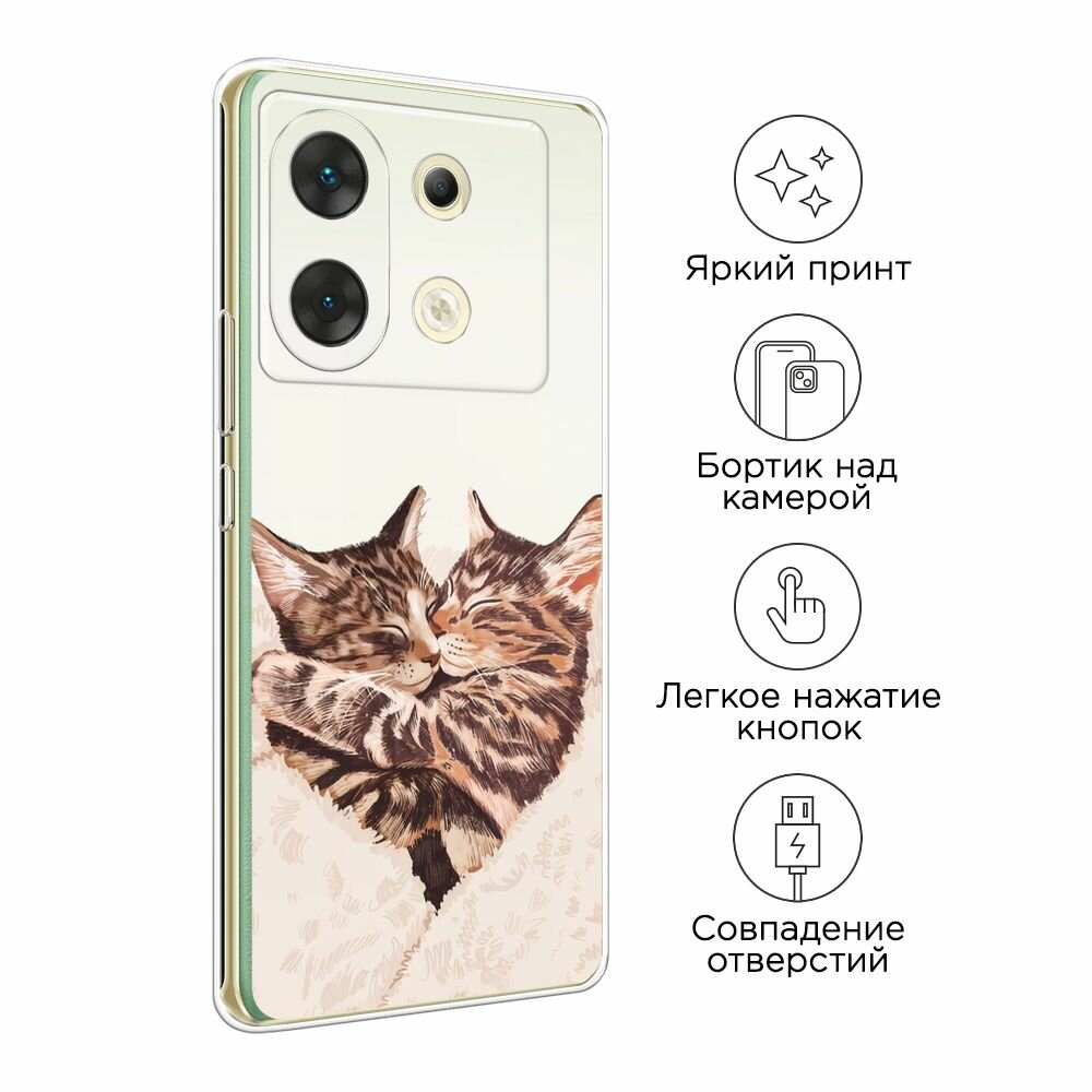 Чехол на Infinix Zero 30 5G / Инфиникс Зеро 30 5G с принтом "Влюбленные котейки - 14 февраля" — фото 1