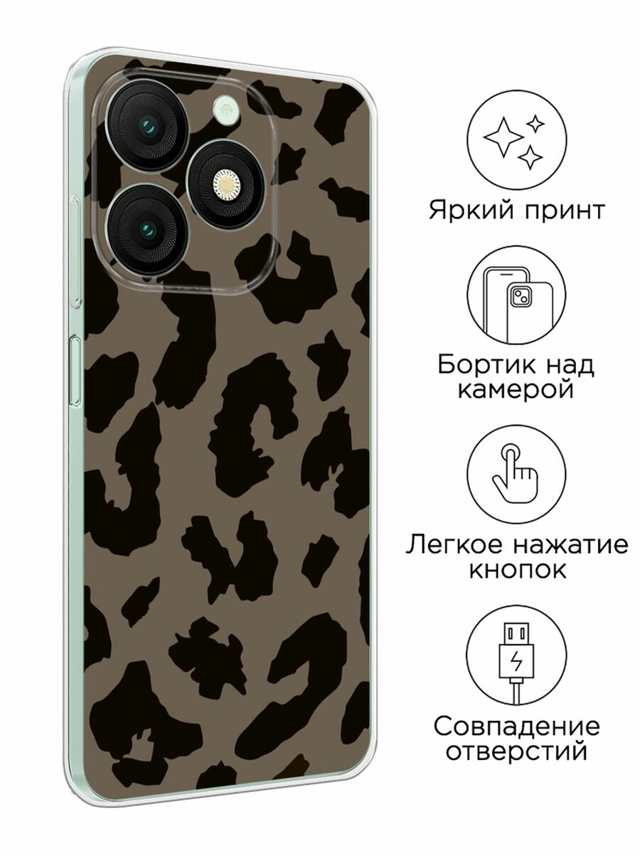Чехол на Itel A50 / Ител А50 с принтом "Леопардовые пятна паттерн 1" — фото 1